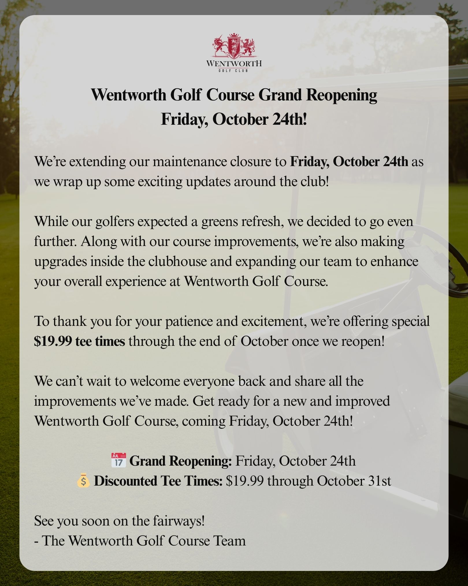 Online Tee Times | Wentworth Golf Club